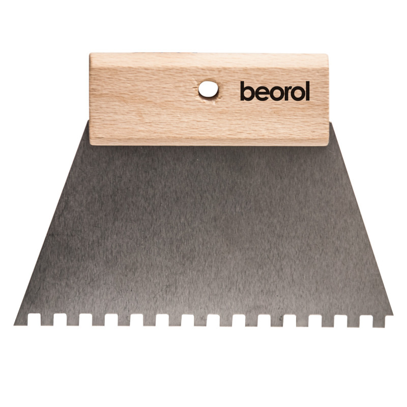 Scraper short wooden handle 180mm with teeth | Beorol