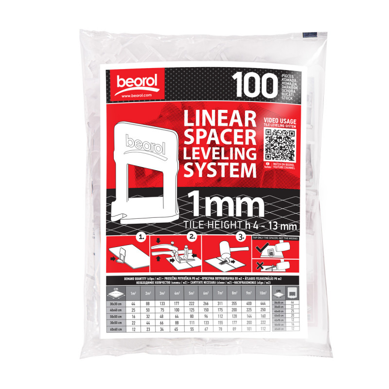 Linear Spacer 1mm 100 pcs | Beorol