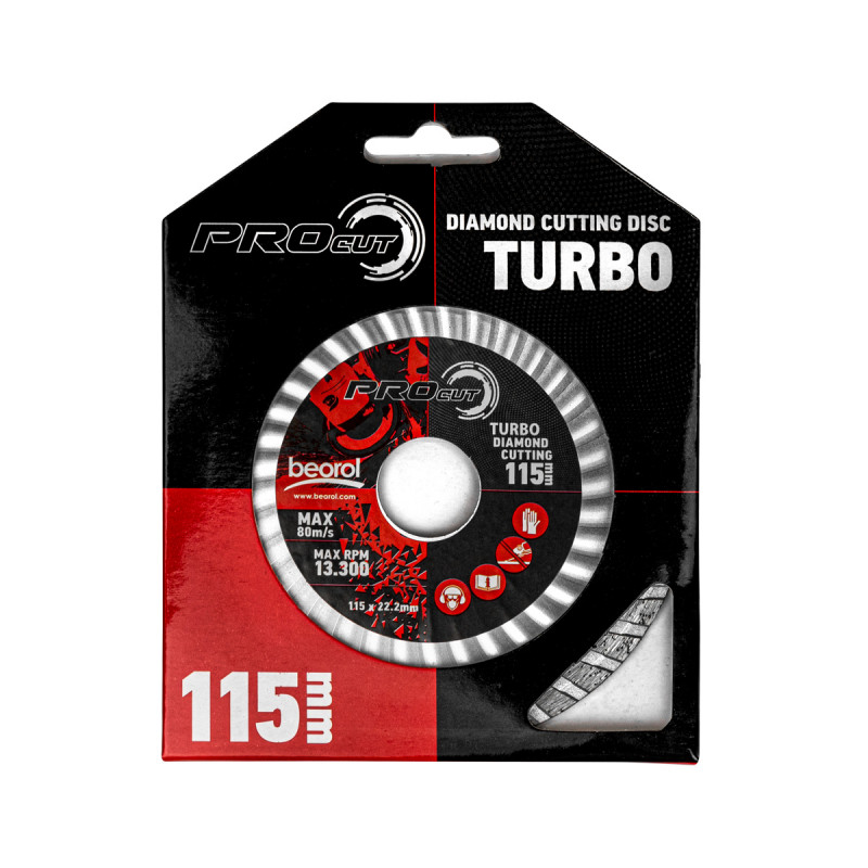 Turbo diamond cutting disc, ø115mm | Beorol